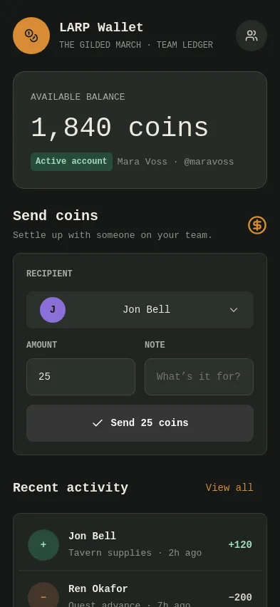 LARP Wallet App