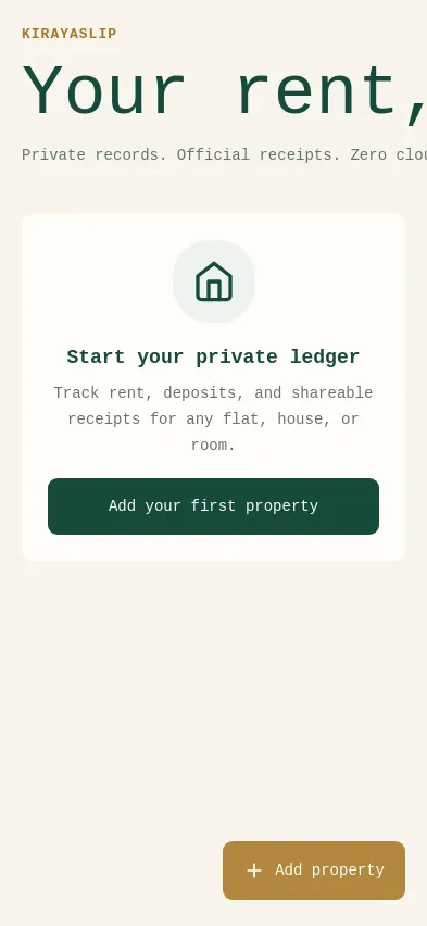KirayaSlip Receipt App