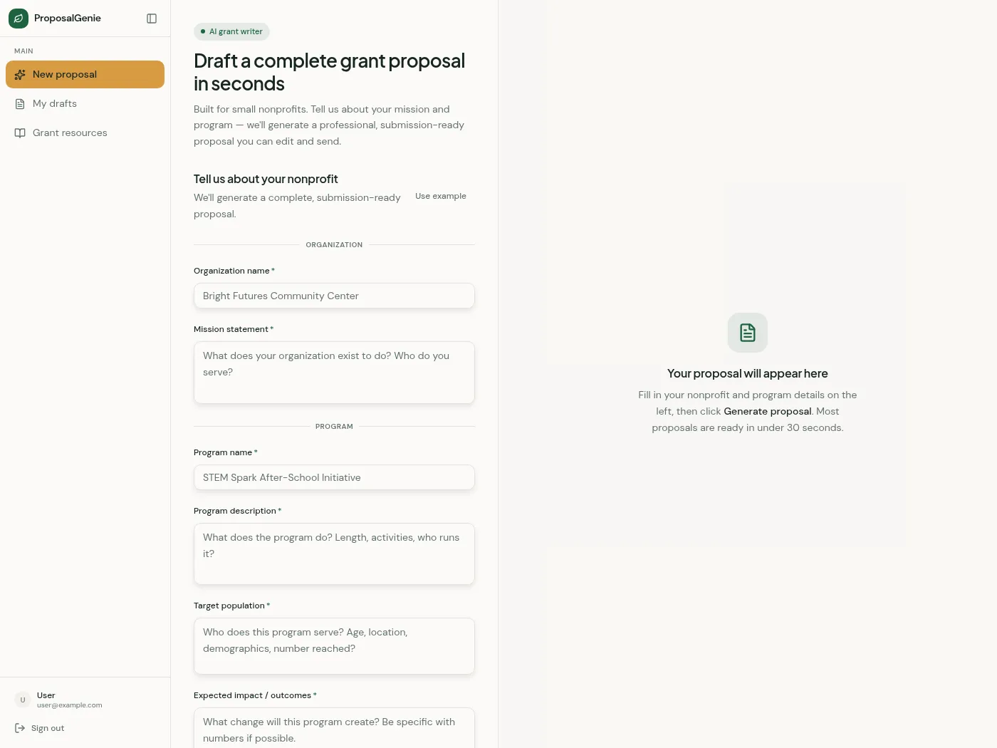 ProposalGenie for Nonprofits