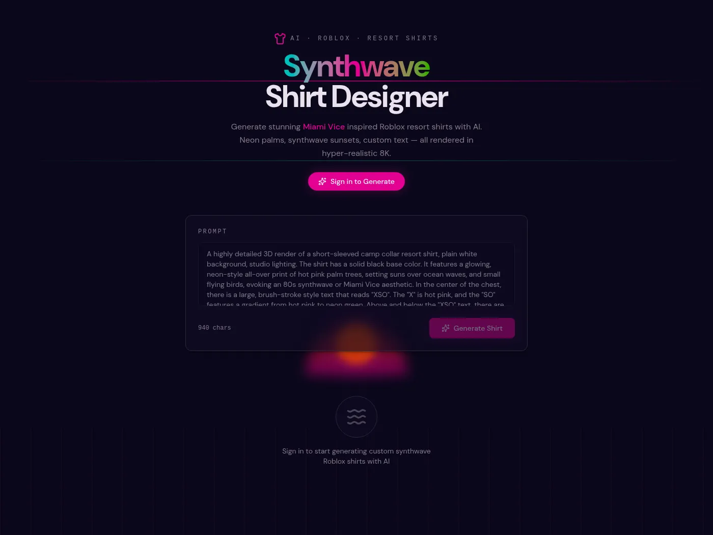 Synthwave Shirt Render