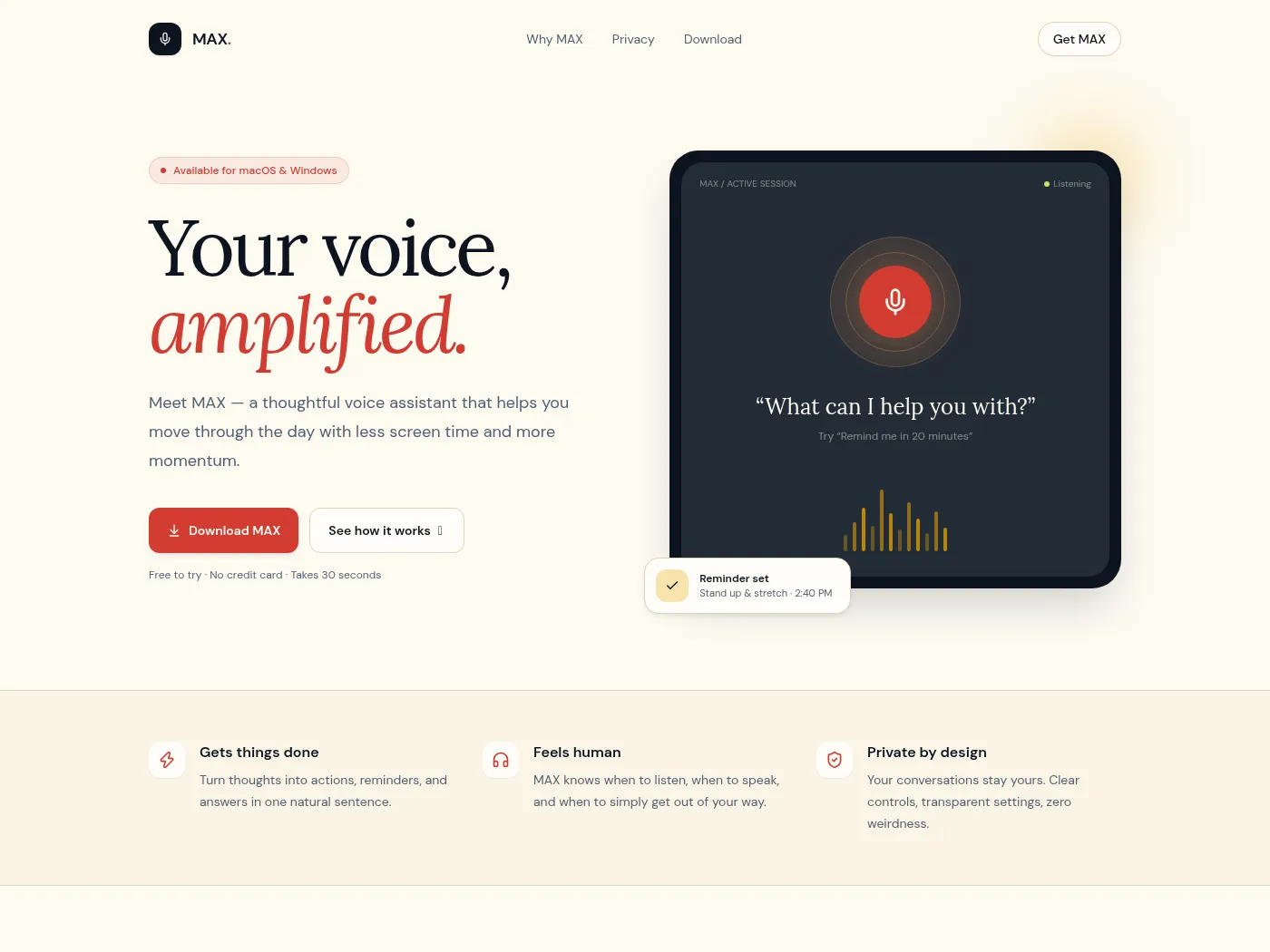 MAX Voice Assistant
