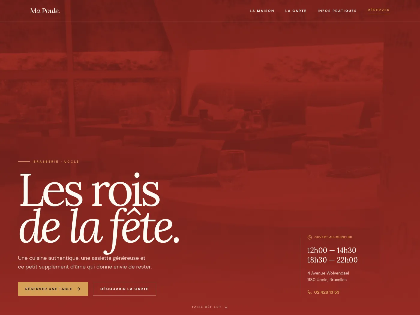 Ma Poule Brasserie Site