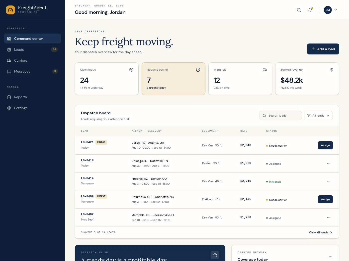 FreightAgent Dispatch Portal