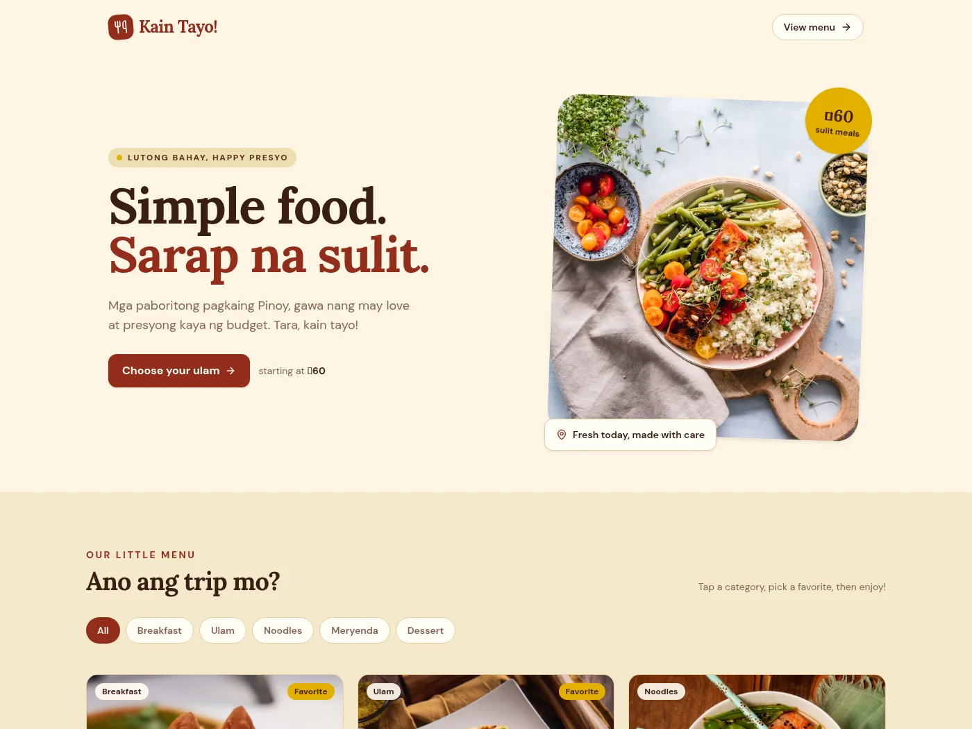Simple Pinoy Menu App