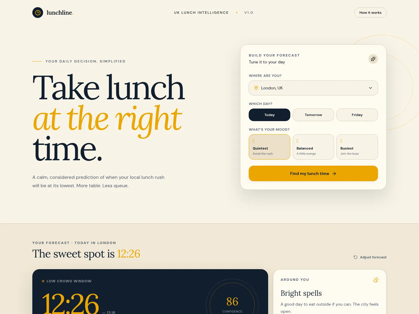 UK Lunch Predictor