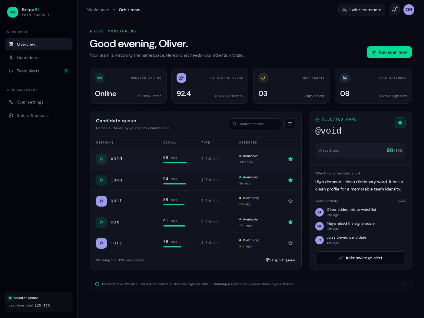 Discord Name SnipeAI