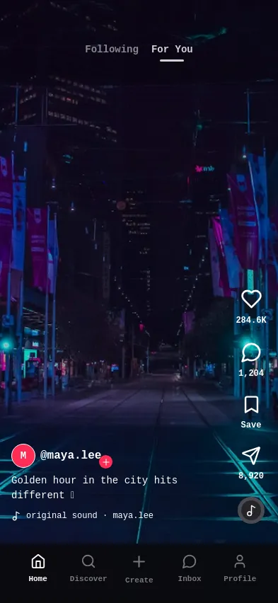 TikTok UI Clone