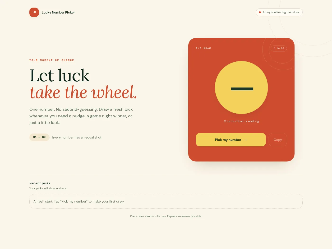 Lucky Number Picker