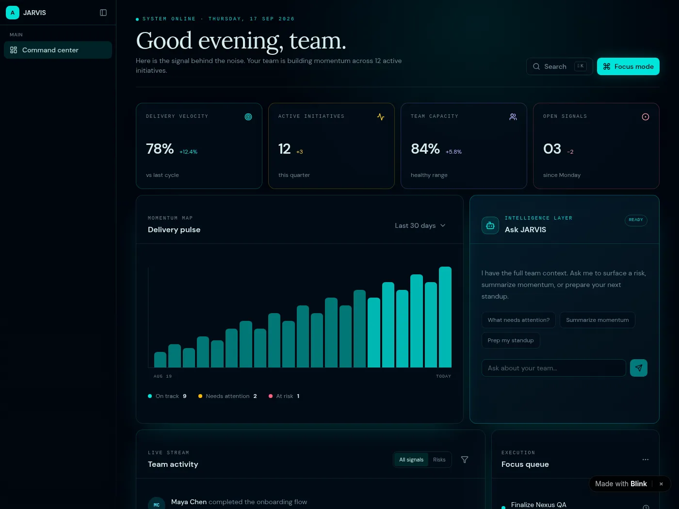 Jarvis Team Dashboard