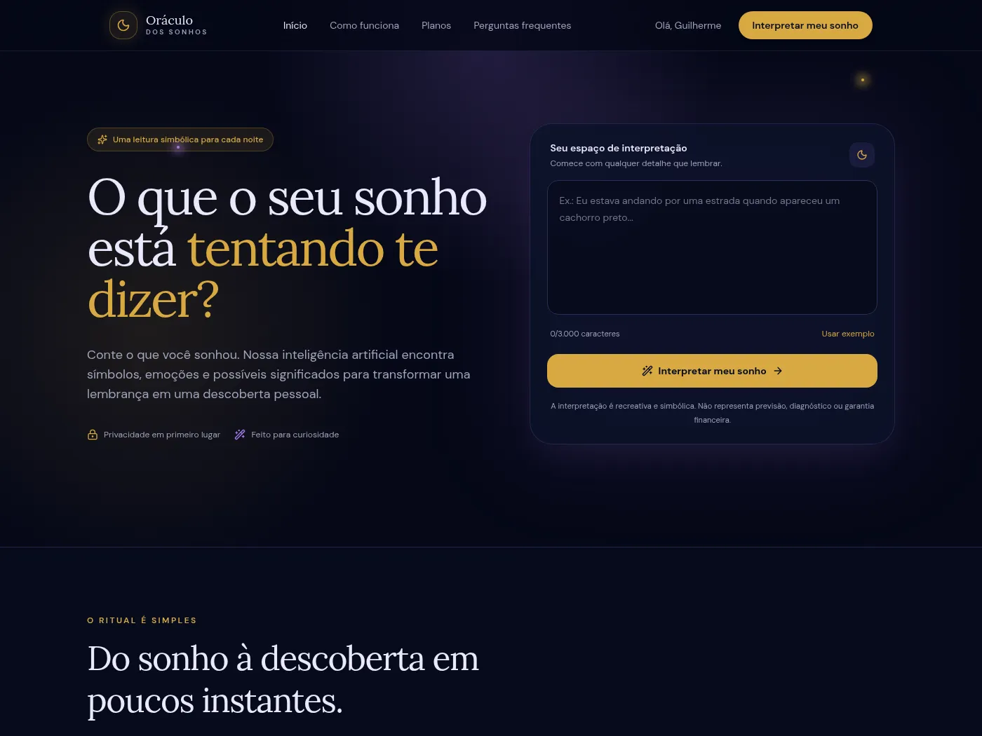 Oráculo dos Sonhos SaaS