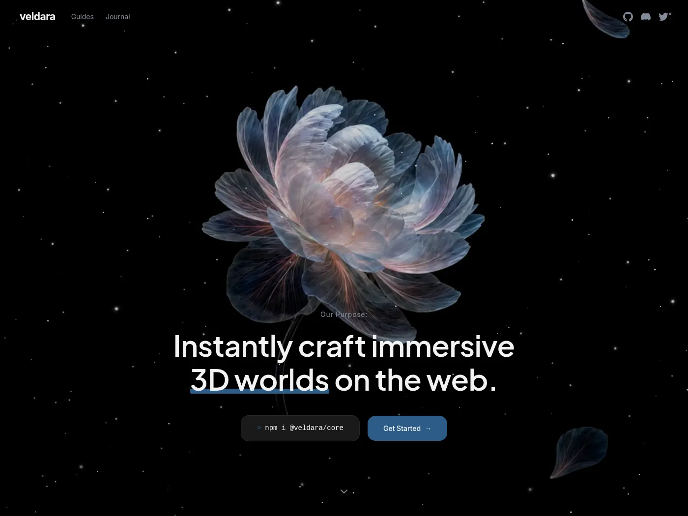 Veldara 3D Landing Page
