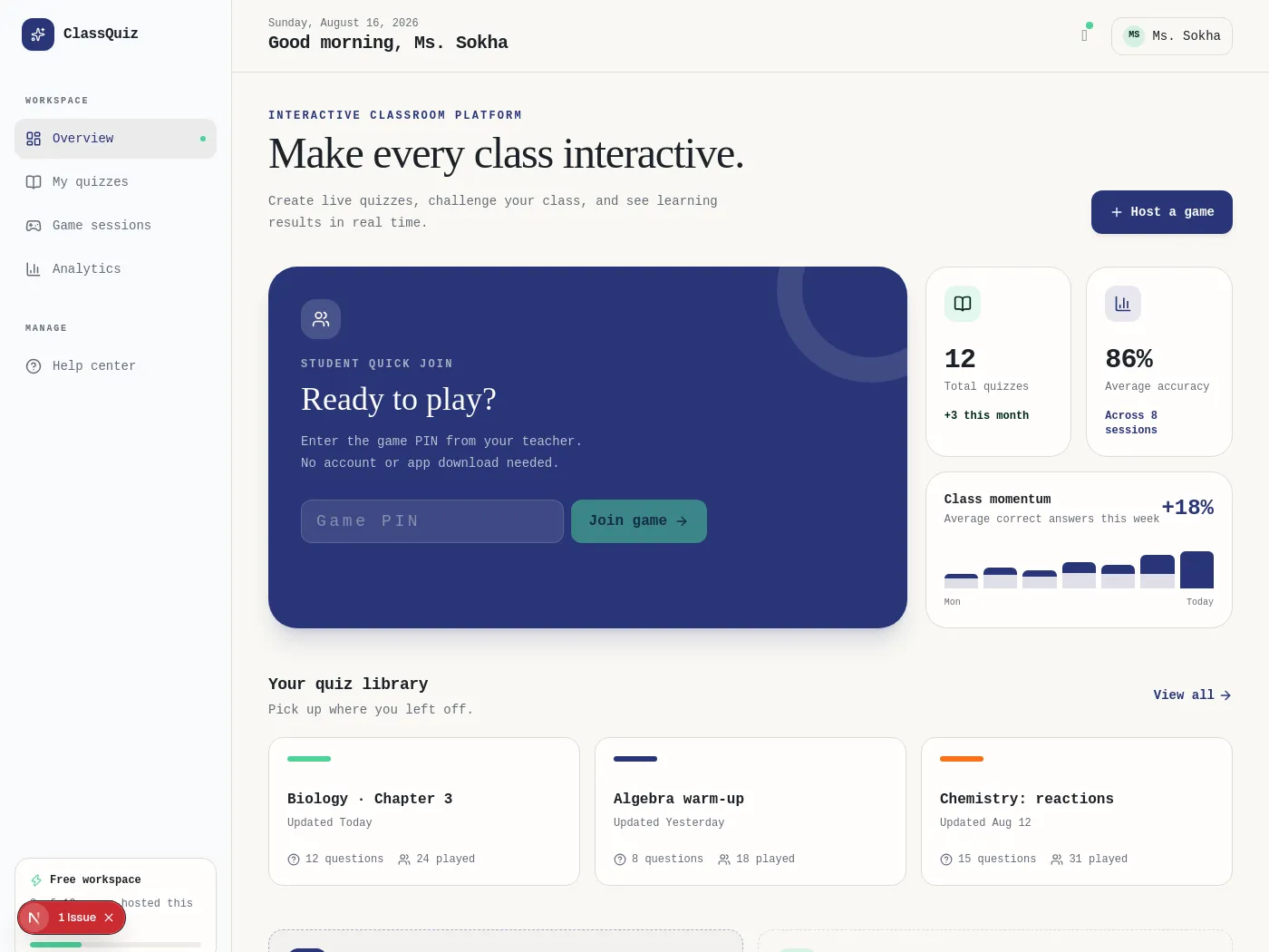 ClassQuiz Platform