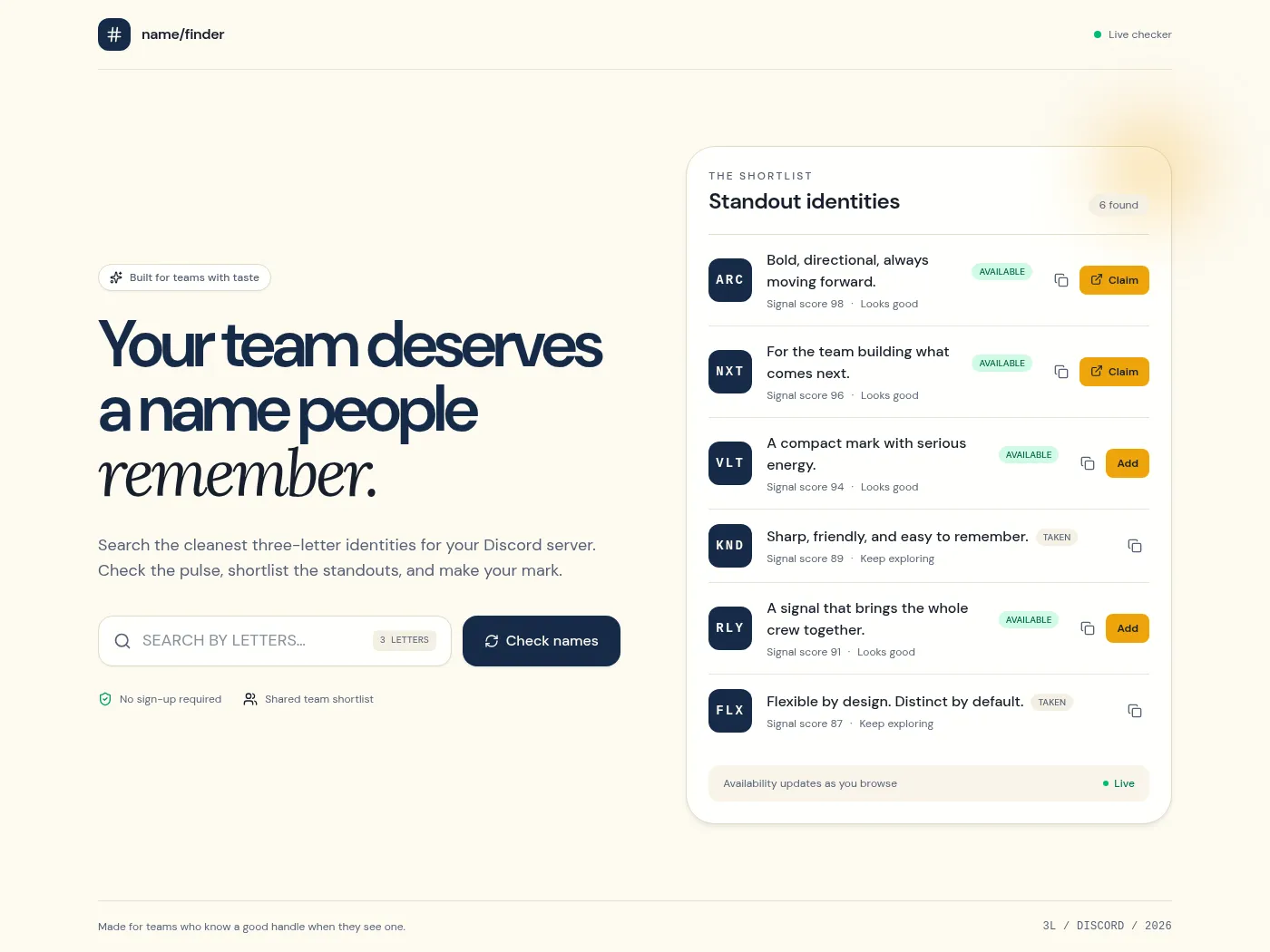 Discord Name Finder
