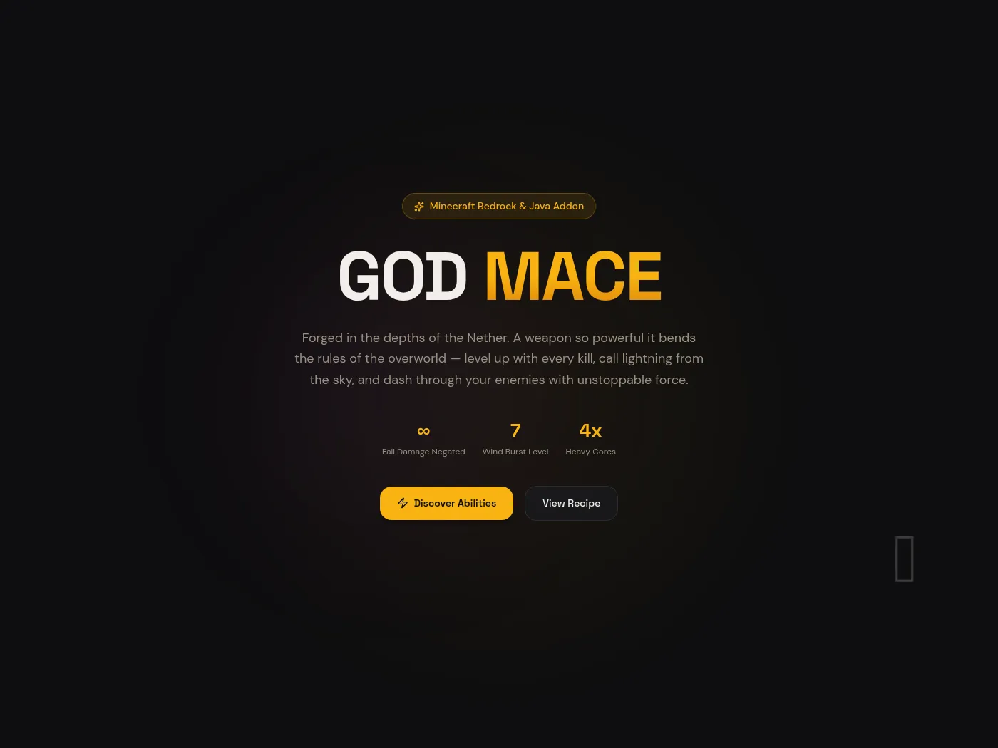 God Mace Minecraft Addon