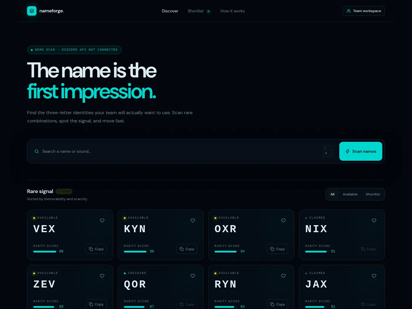 Discord Name Finder