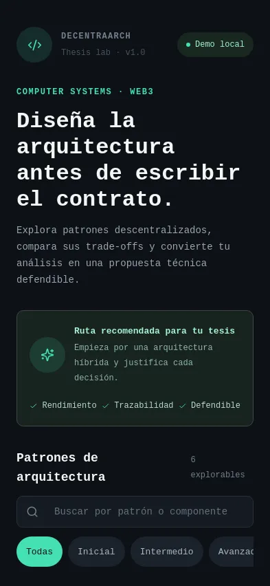 DecentraArch Thesis App