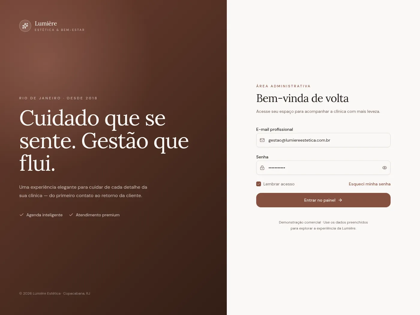 Lumière Clínica Demo SaaS