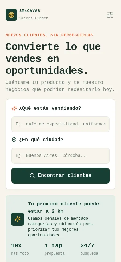 3M4CAVAS Client Finder