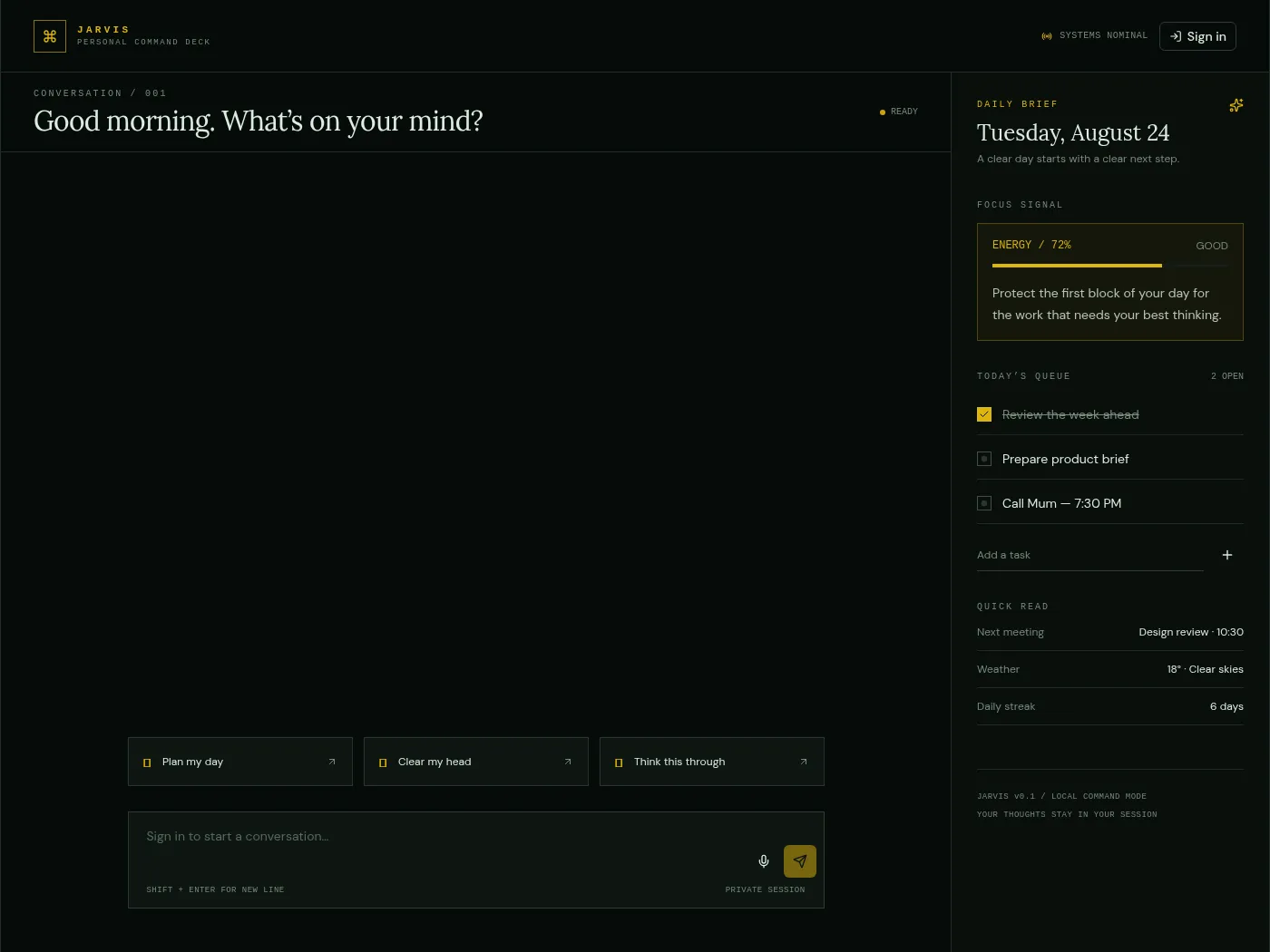 Personal Jarvis Assistant