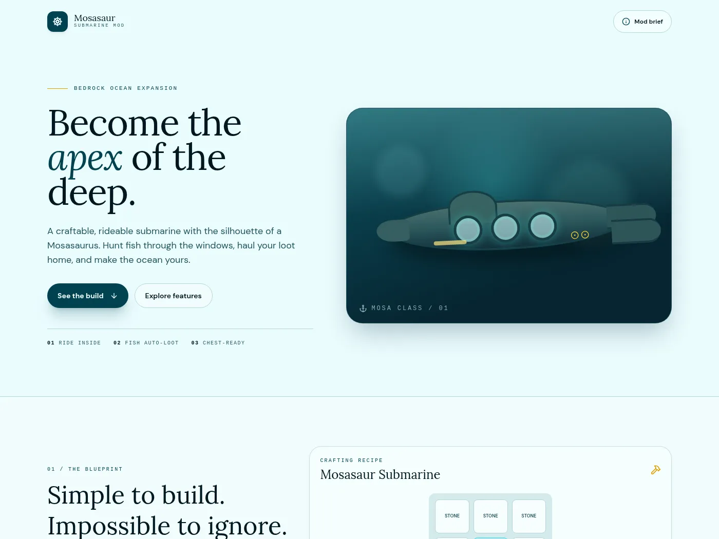 Mosasaur Submarine Mod