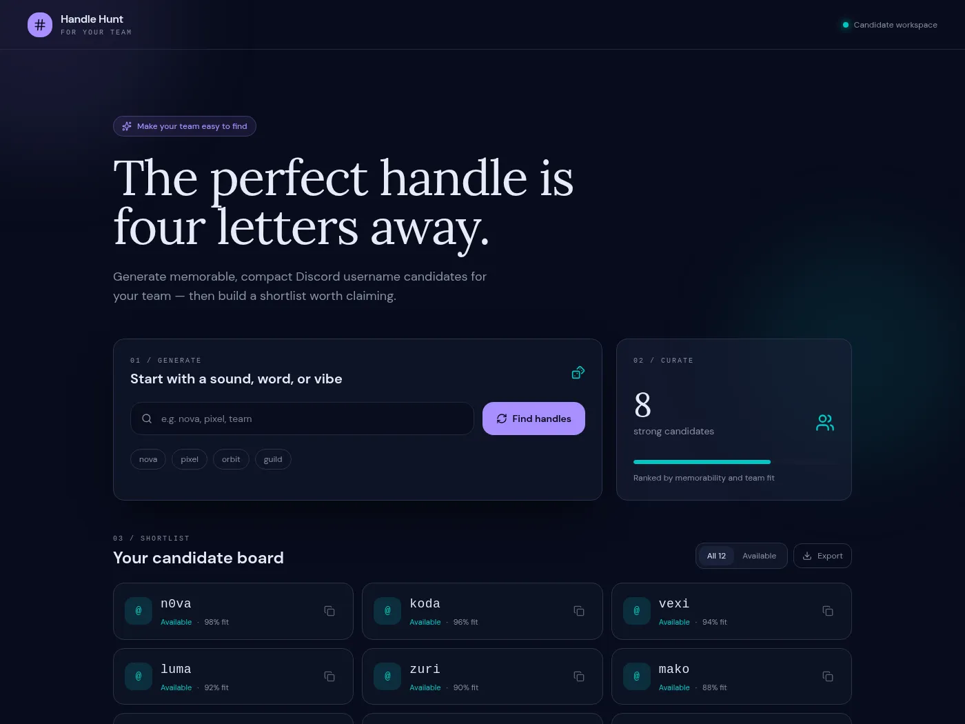 Discord 4-Letter Finder