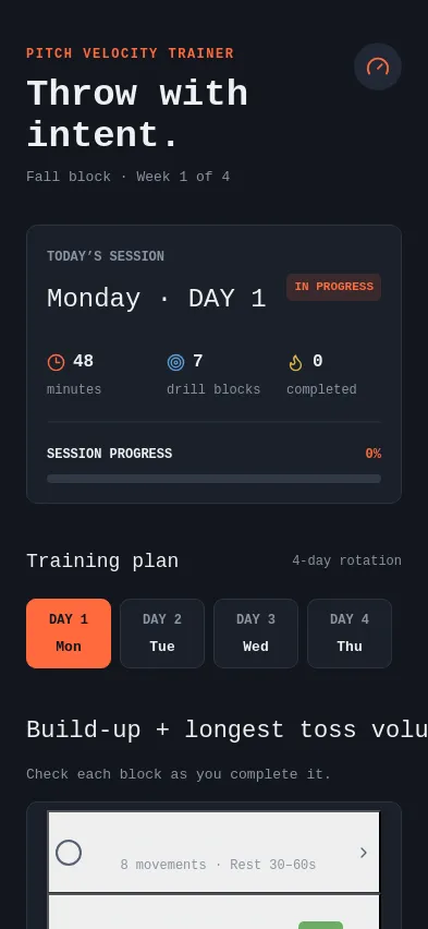 Pitch Velocity Trainer