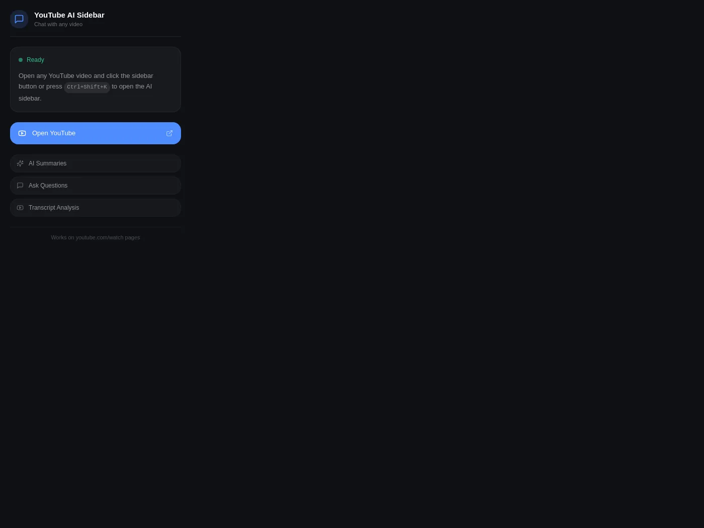 YouTube AI Sidebar