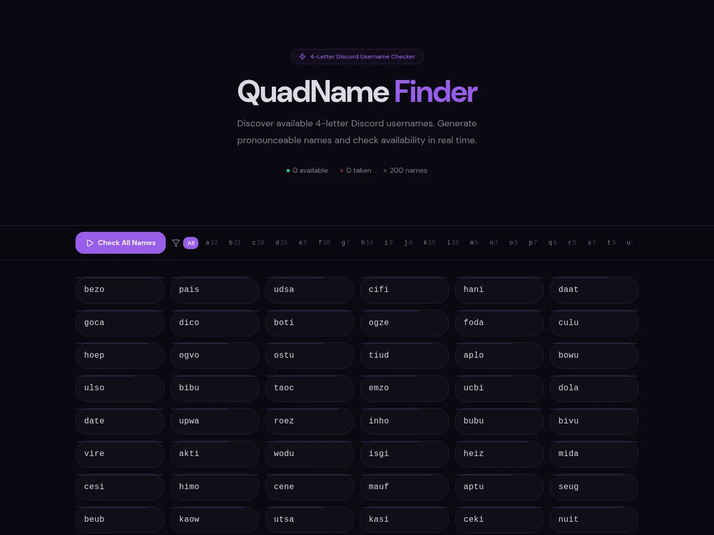 QuadName Finder
