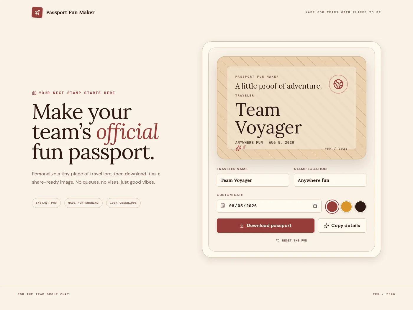 Passport Fun Maker