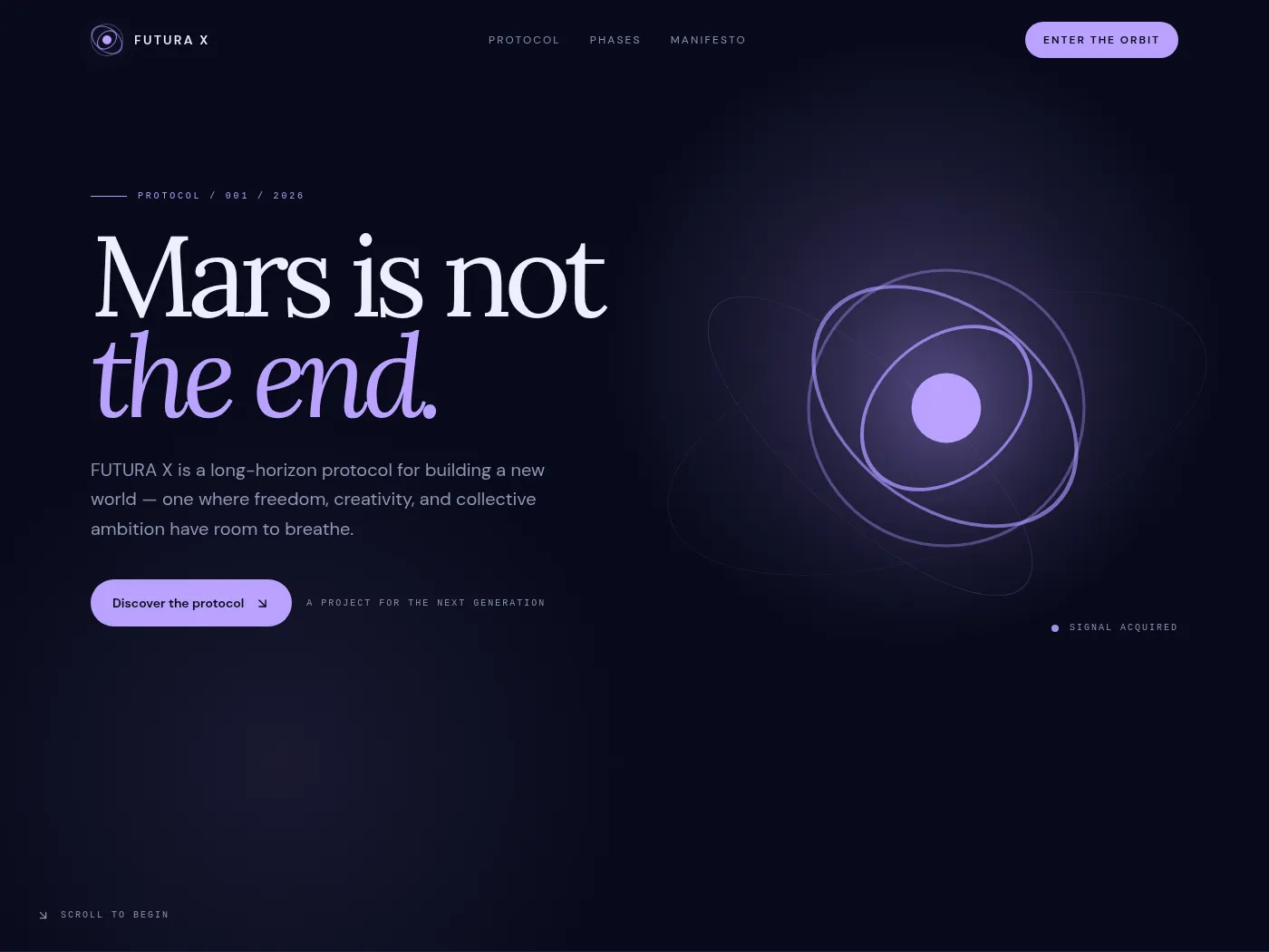 FUTURA X-Mars Protocol Website