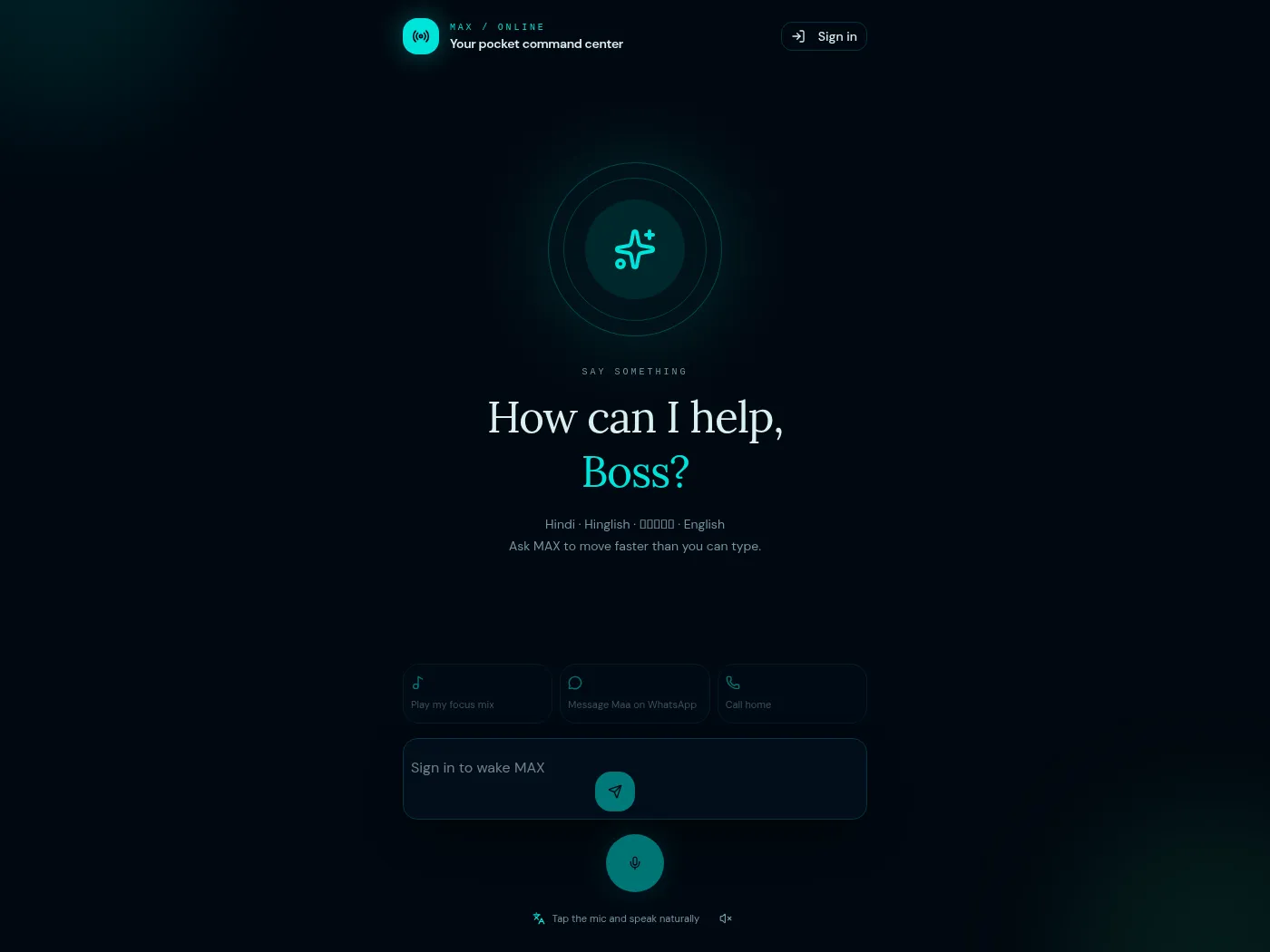 MAX Voice AI Assistant