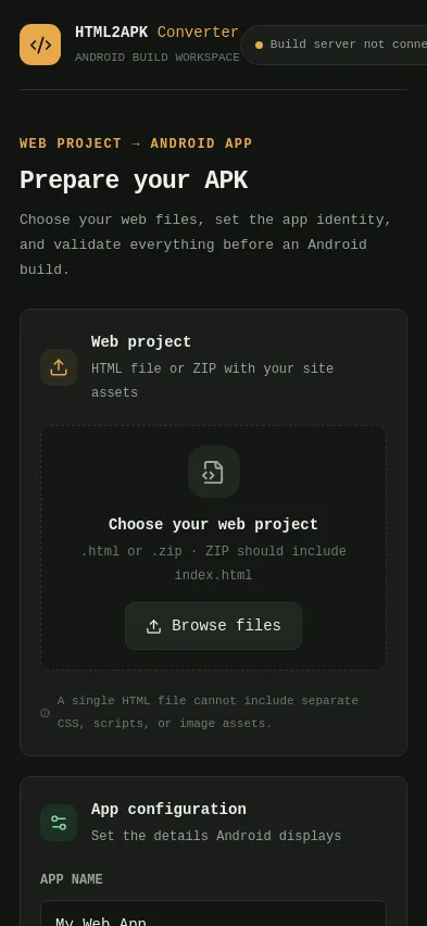 HTML2APK Converter