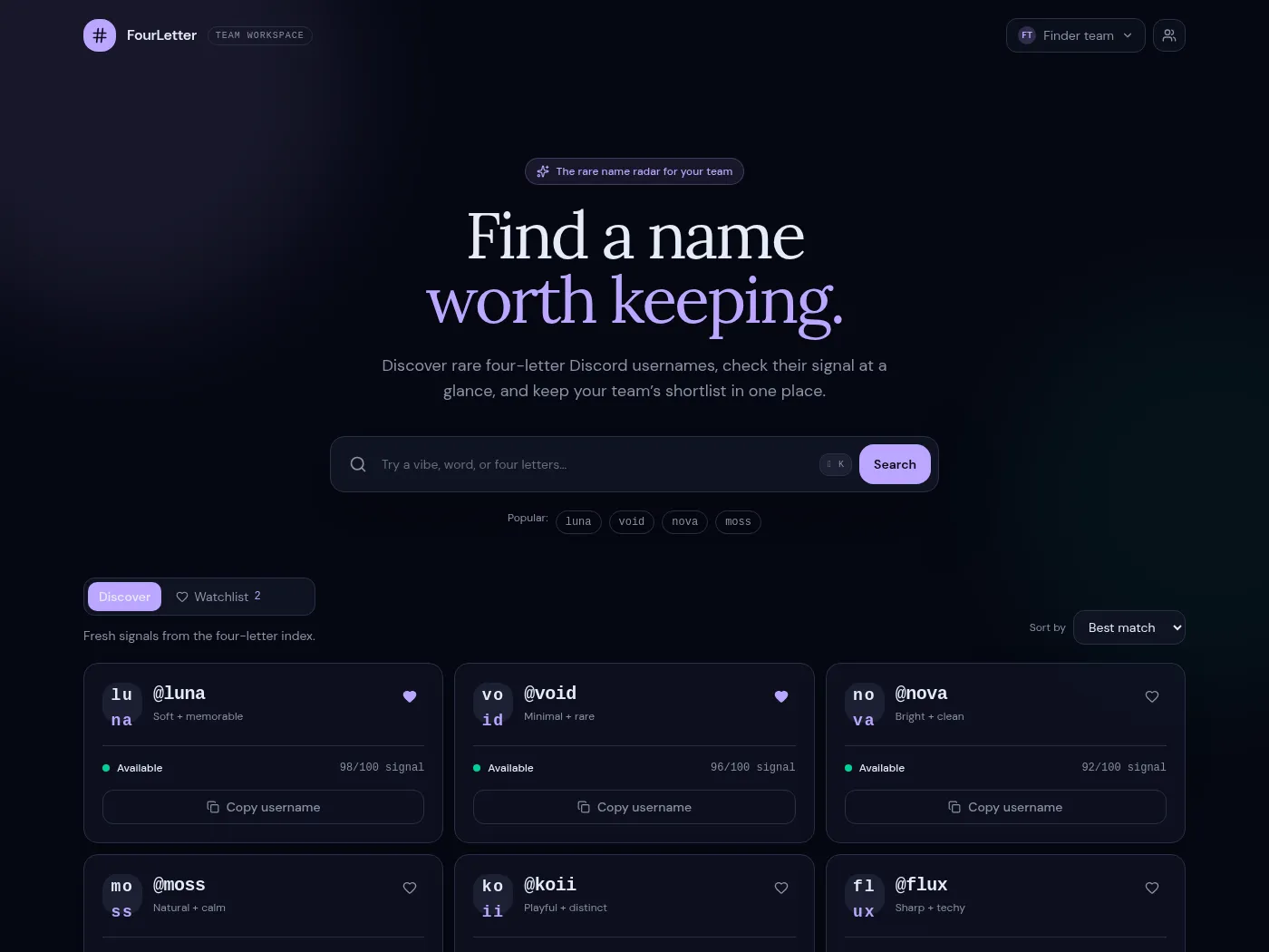 FourLetter Discord Finder