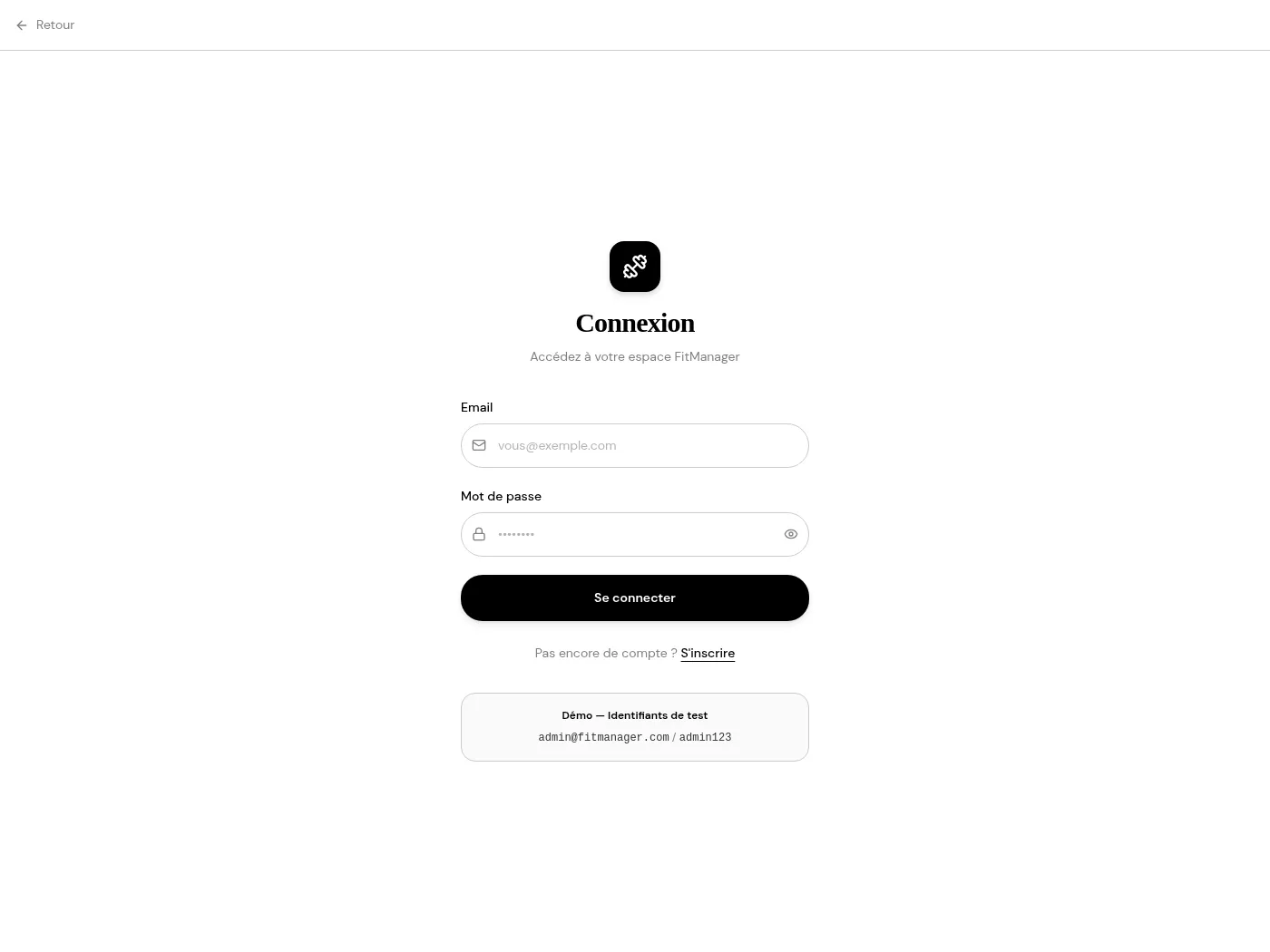 FitManager Minimal Web App