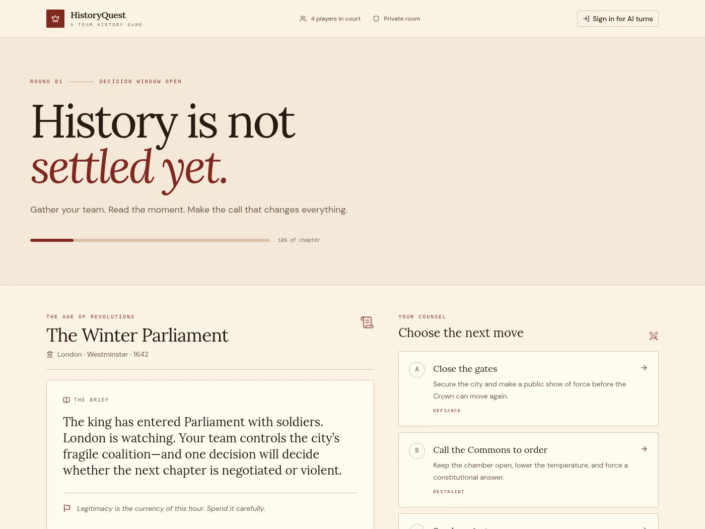 HistoryQuest Game