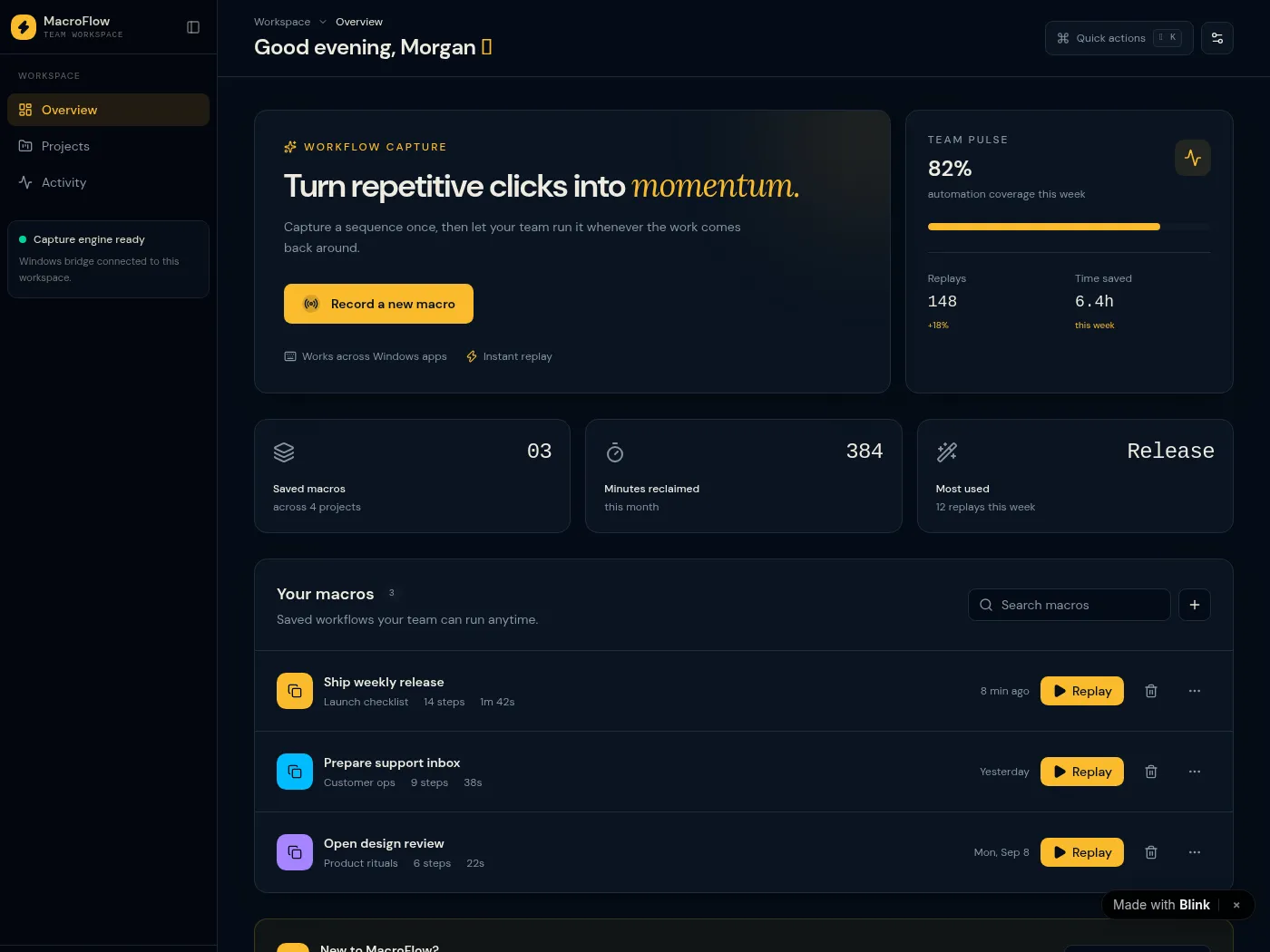 MacroFlow Dashboard
