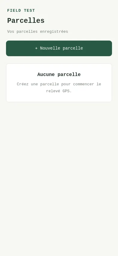 FieldTest Parcelles Mobile