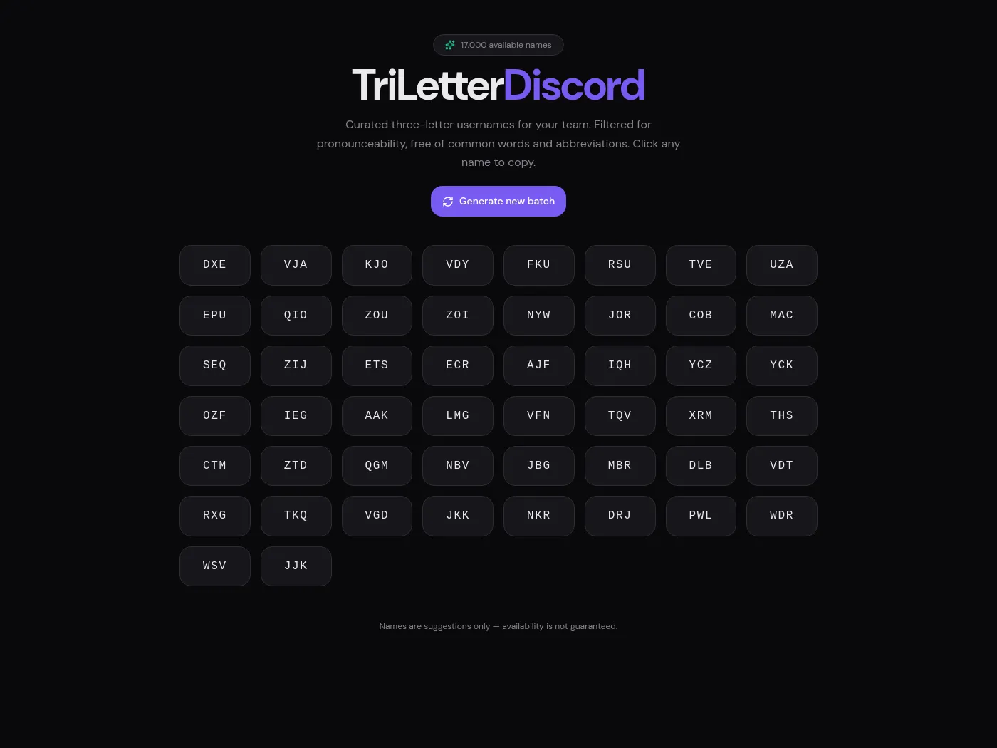 TriLetter Discord Finder