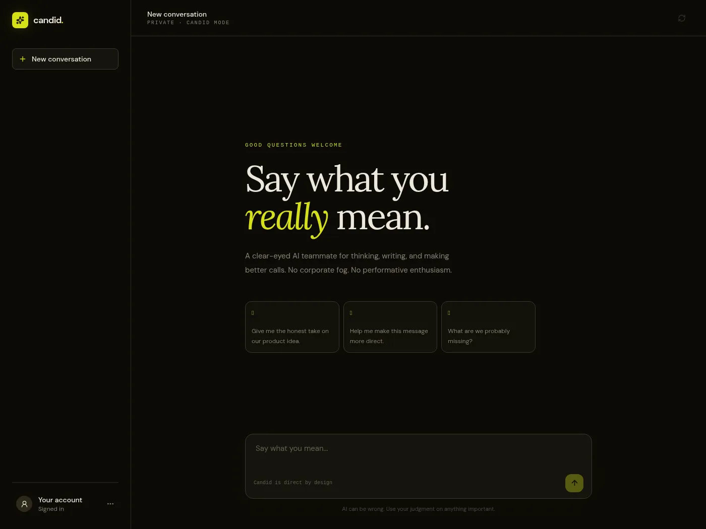 Candid AI Chatbot