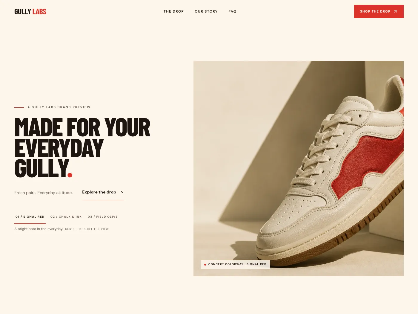 Gully Labs Sneaker Landing