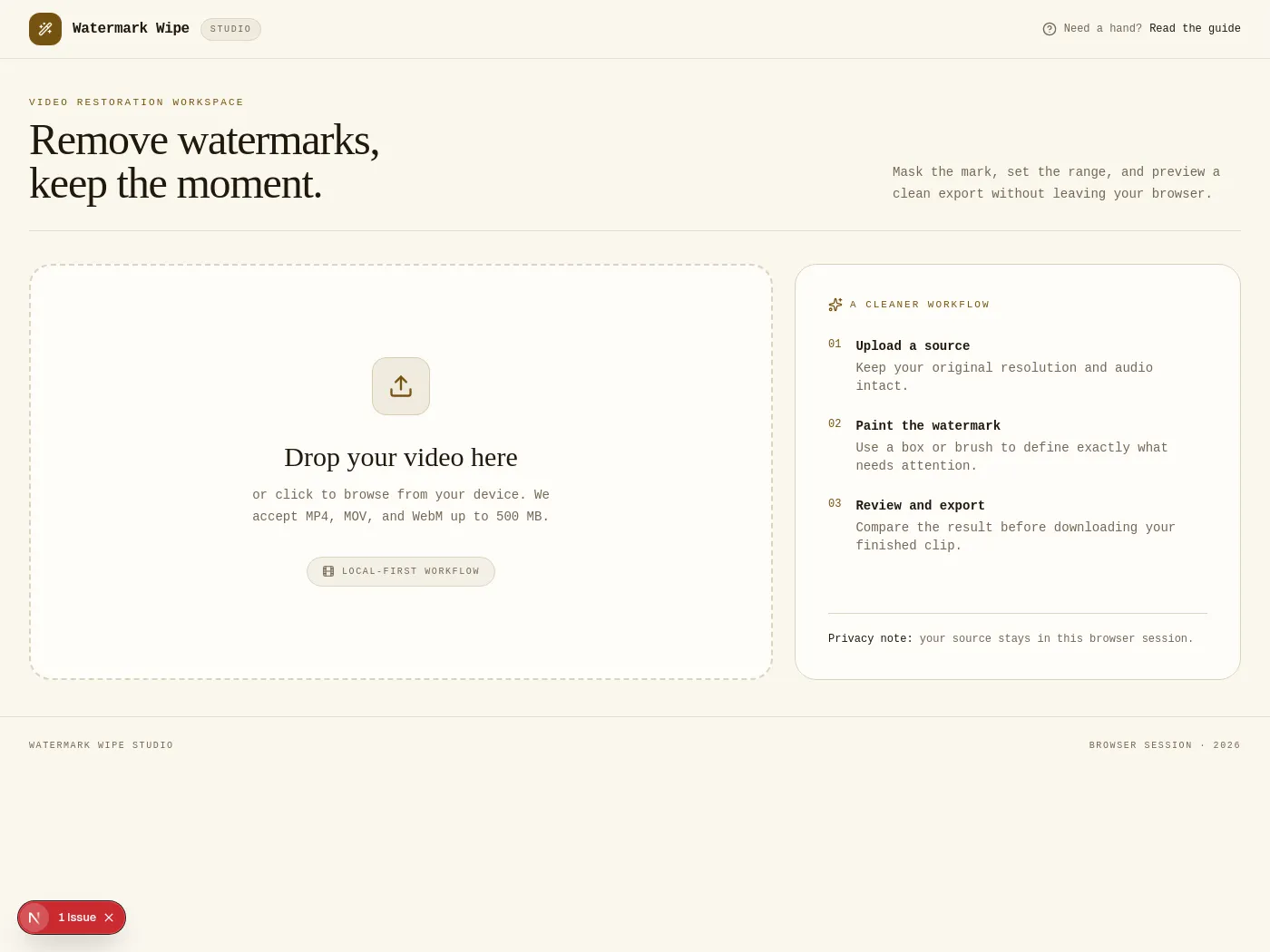 Watermark Wipe Web