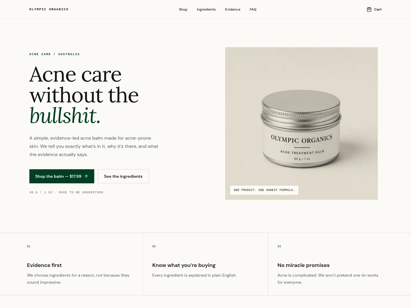 Olympic Organics E-Commerce