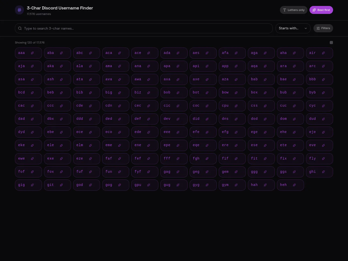 Discord Username Finder