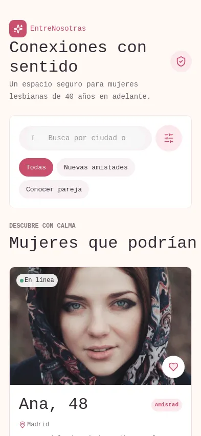 Lésbicas+40 Conexión