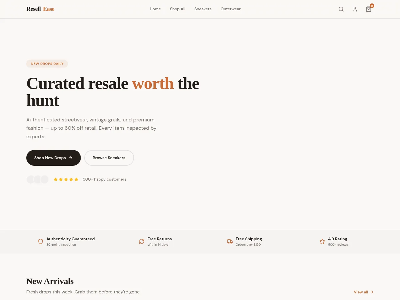 ResellEase Ecommerce Website