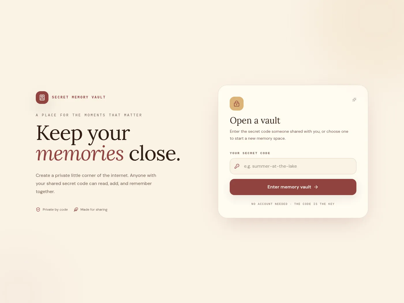 Secret Memory Vault