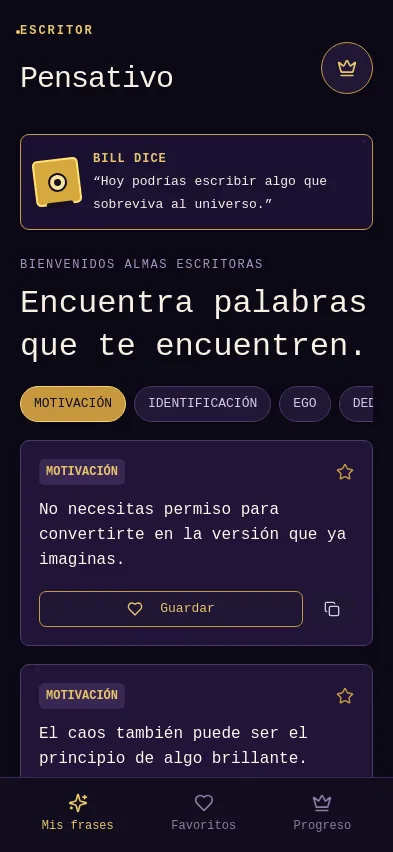 Escritor Pensativo