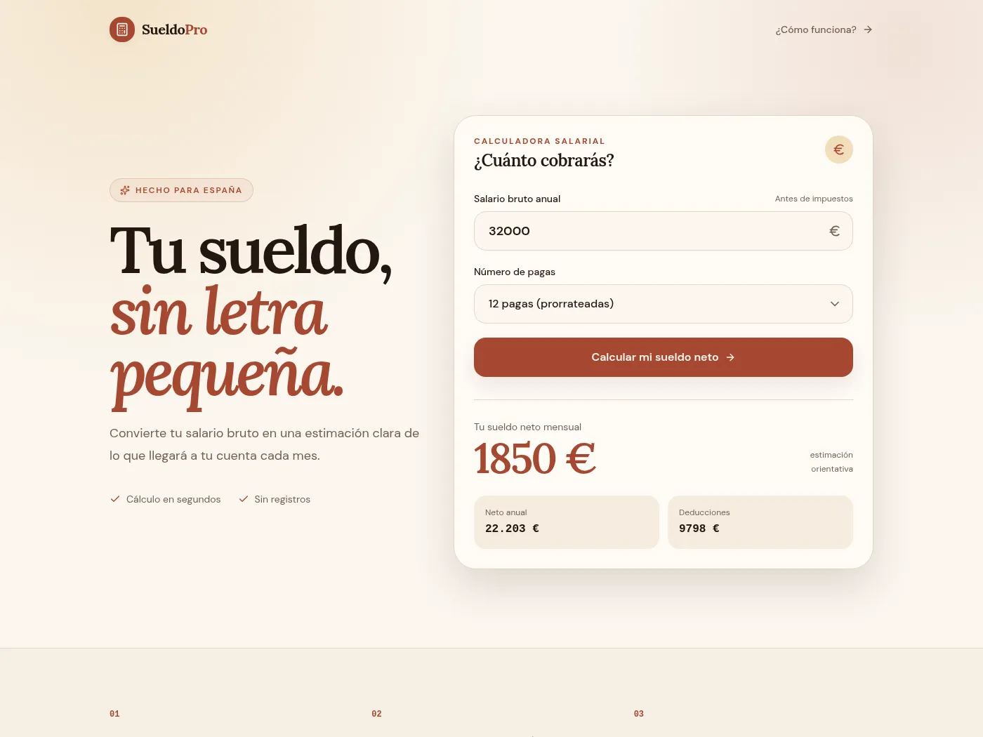 SueldoPro Web Calculator