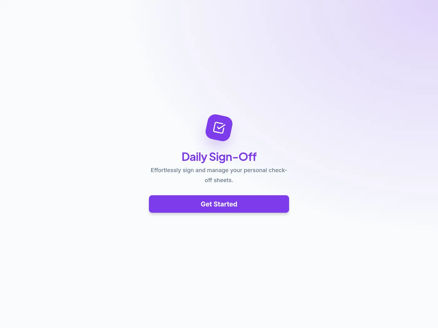 Sign Off Sheets App
