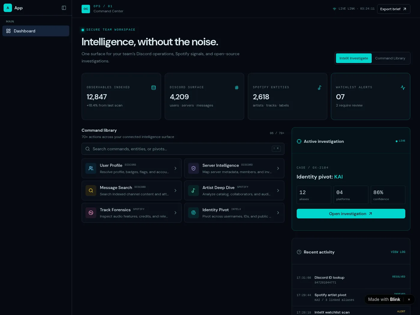 OSINT Command Dashboard